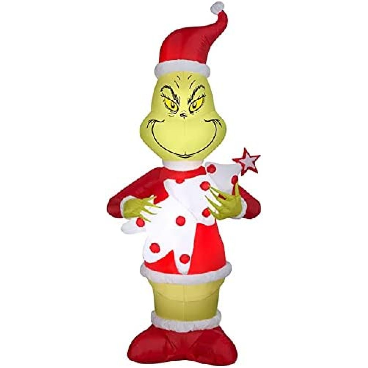 GANGXI, pp 6.5' Tall Santa The Grinch Holding A White Christmas Tree ...