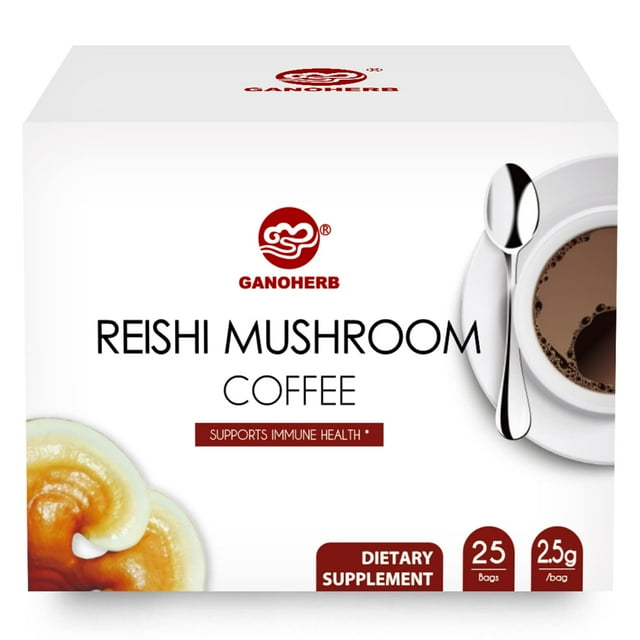 GANOHERB Reishi Mushroom Coffee Mix, Organic Instant Ganoderma Cafe ...