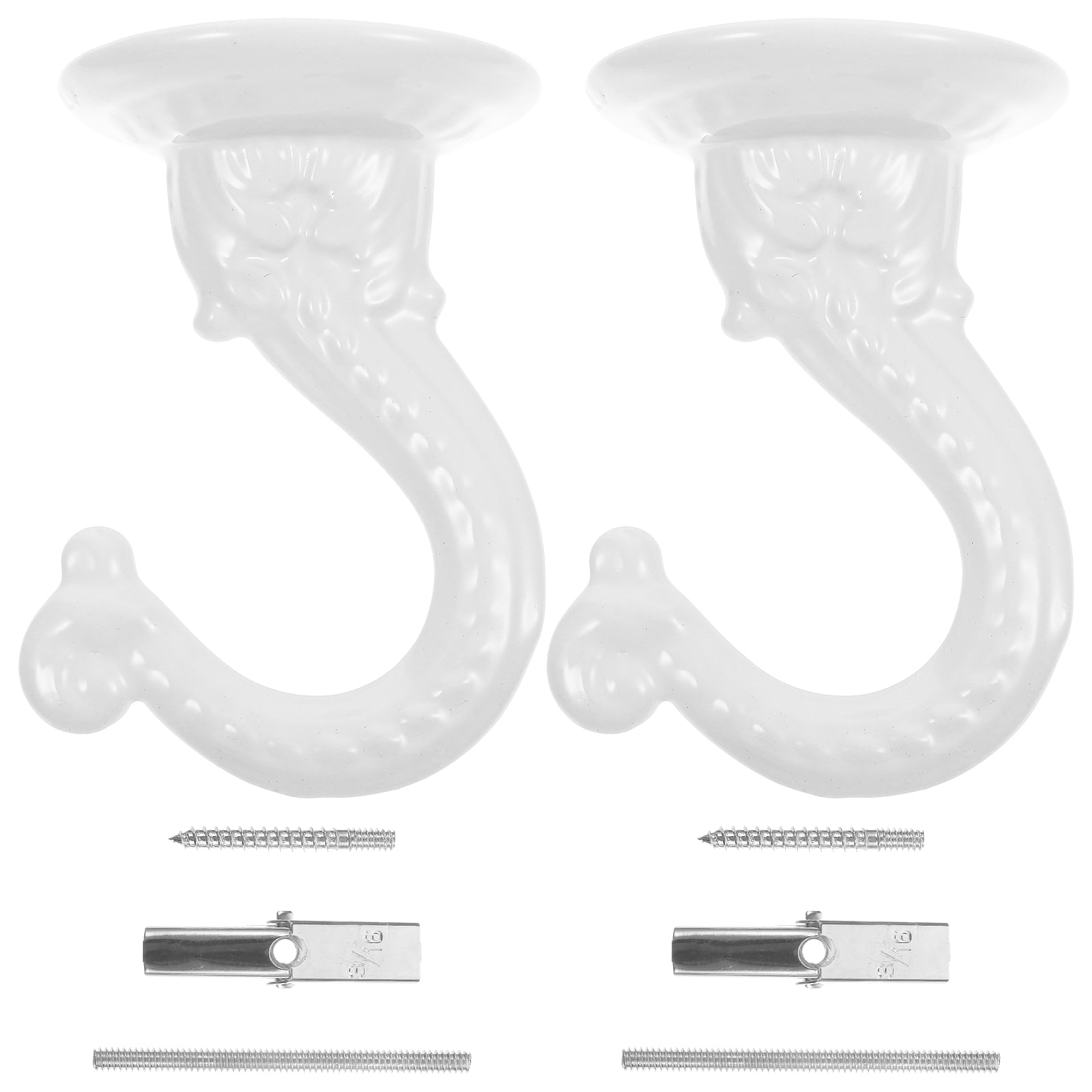 GANSWAN Heavy Duty Ceiling Mount Hooks, Metal Zinc Alloy White, 2 ...