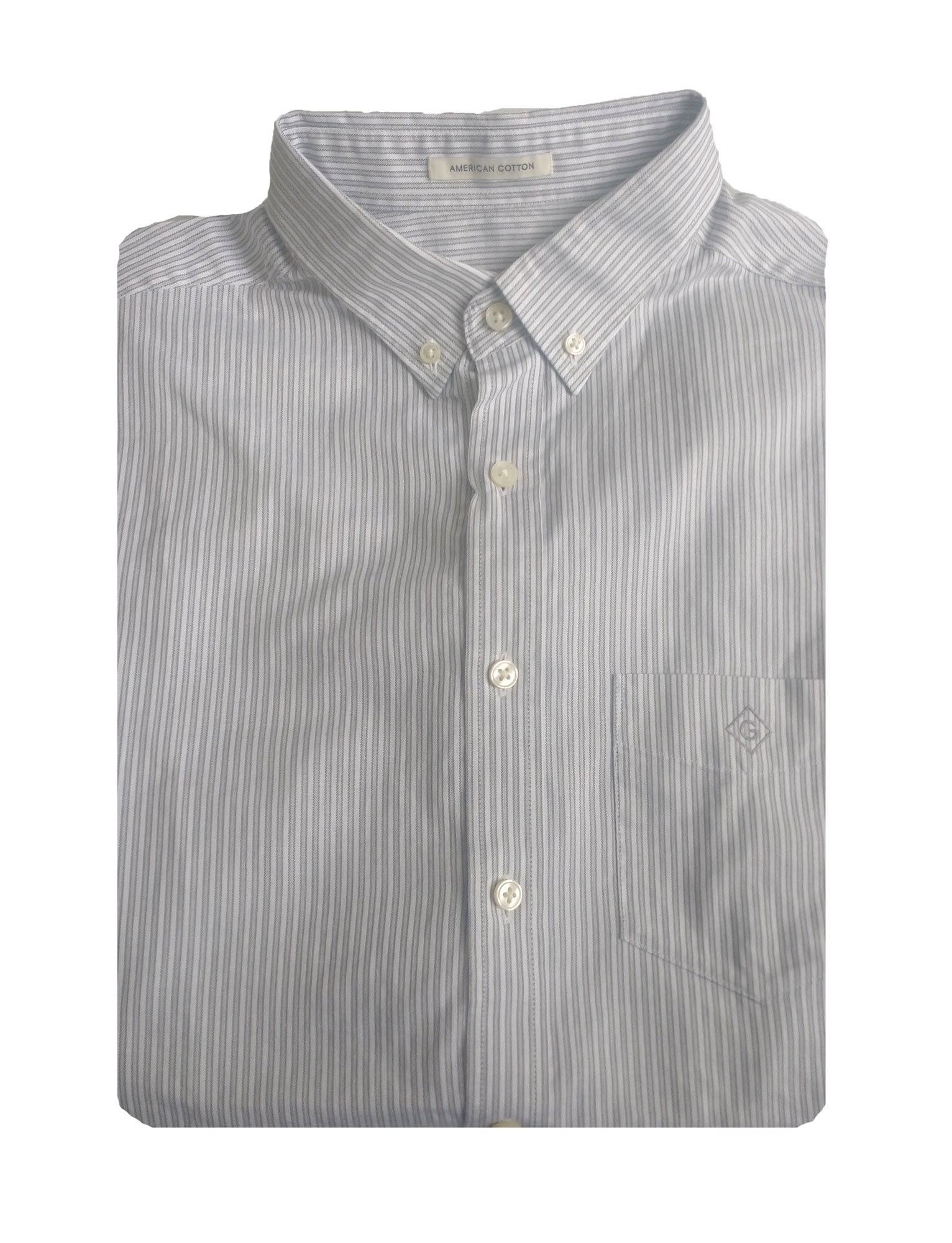 GANT DIAMOND G Men's Graphite Royal Oxford Stripe Fit BD 303722 Size ...