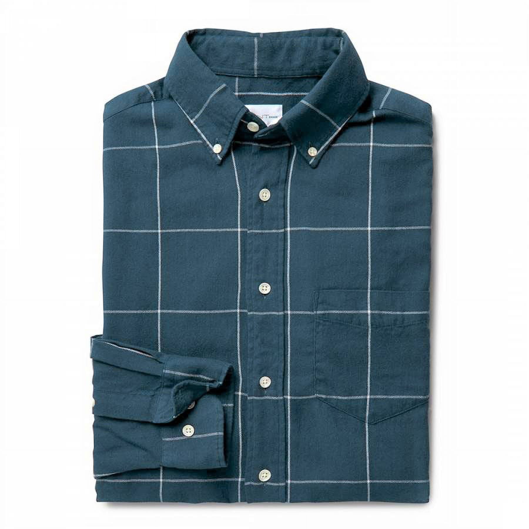 GANT RUGGER Men's Wet Mirage Windblown Flannel Check Shirt 3081332 Size ...