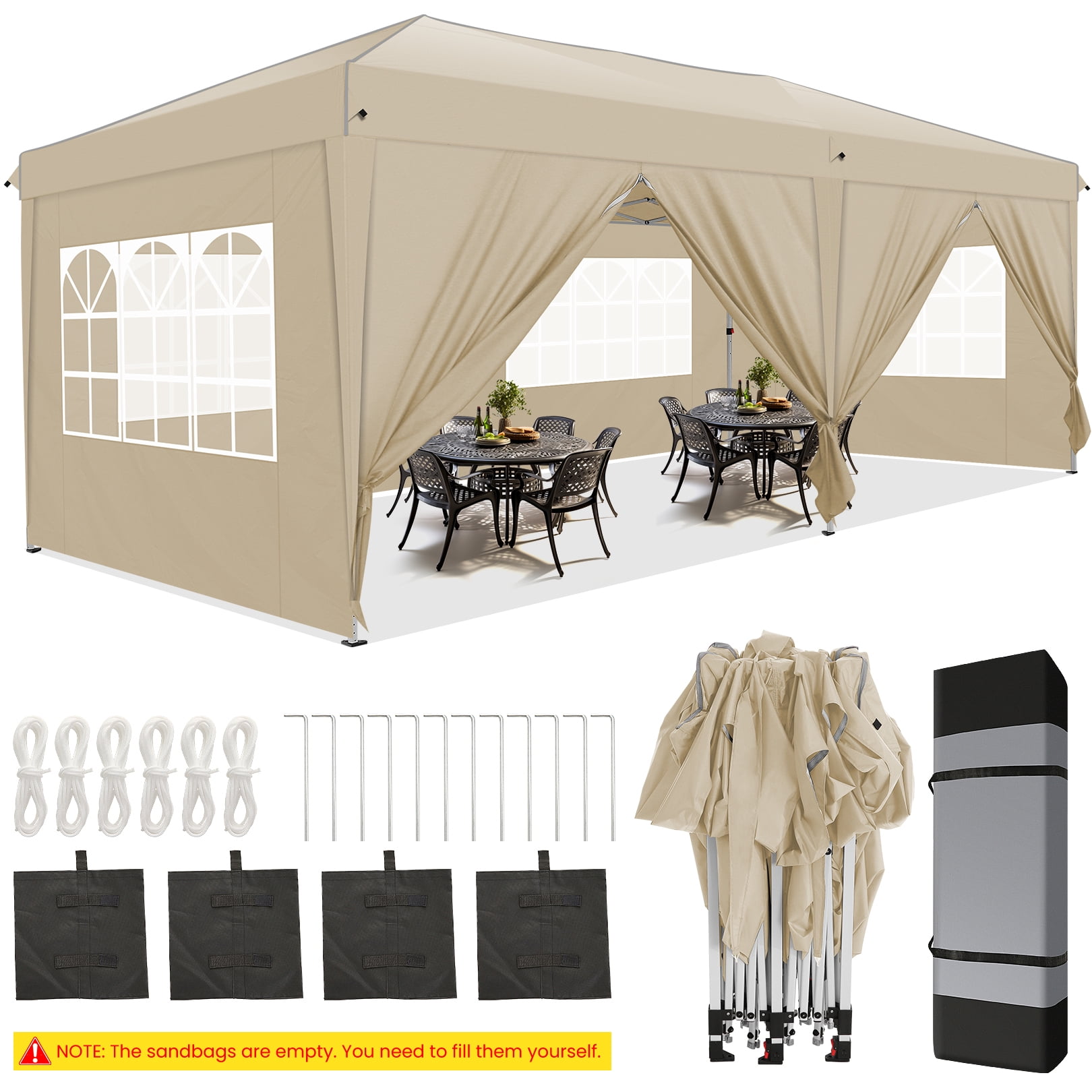 GANWAY 10'x20' Outdoor Ez Pop up Canopy Waterproof Commercial Tent ...