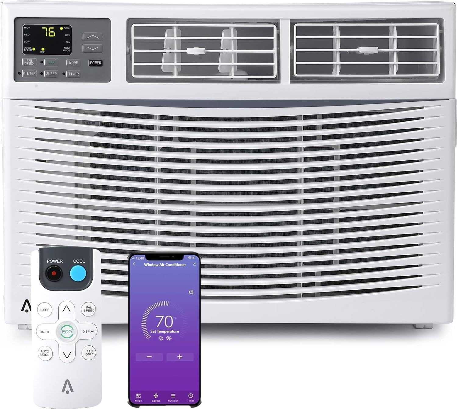 GAOMON 10000 BTU Smart Window Air Conditioner, WiFi-Enabled, Remote App ...