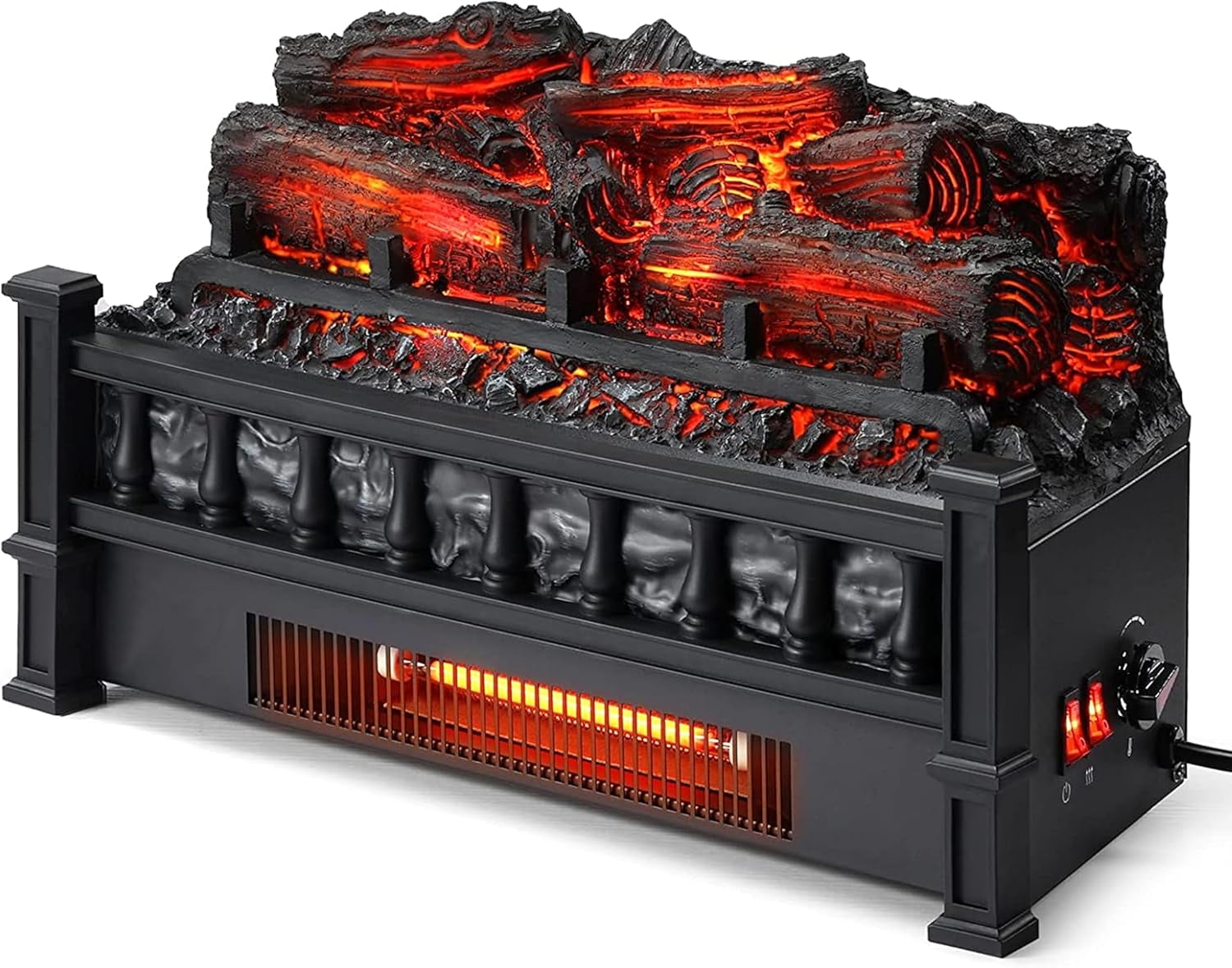 GAOMON 20" Electric Fireplace Logs, Smart Fireplace Controller ...
