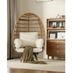 SWITTE Swing Egg Chair with Stand 2 Person Beige Wicker Egg Chairs ...