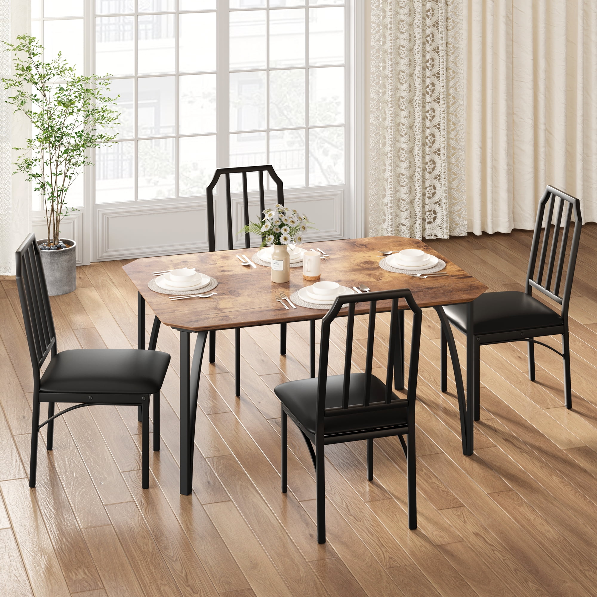 GAOMON 4-Person Dining Table Set for Small Spaces, Compact 5-Piece ...