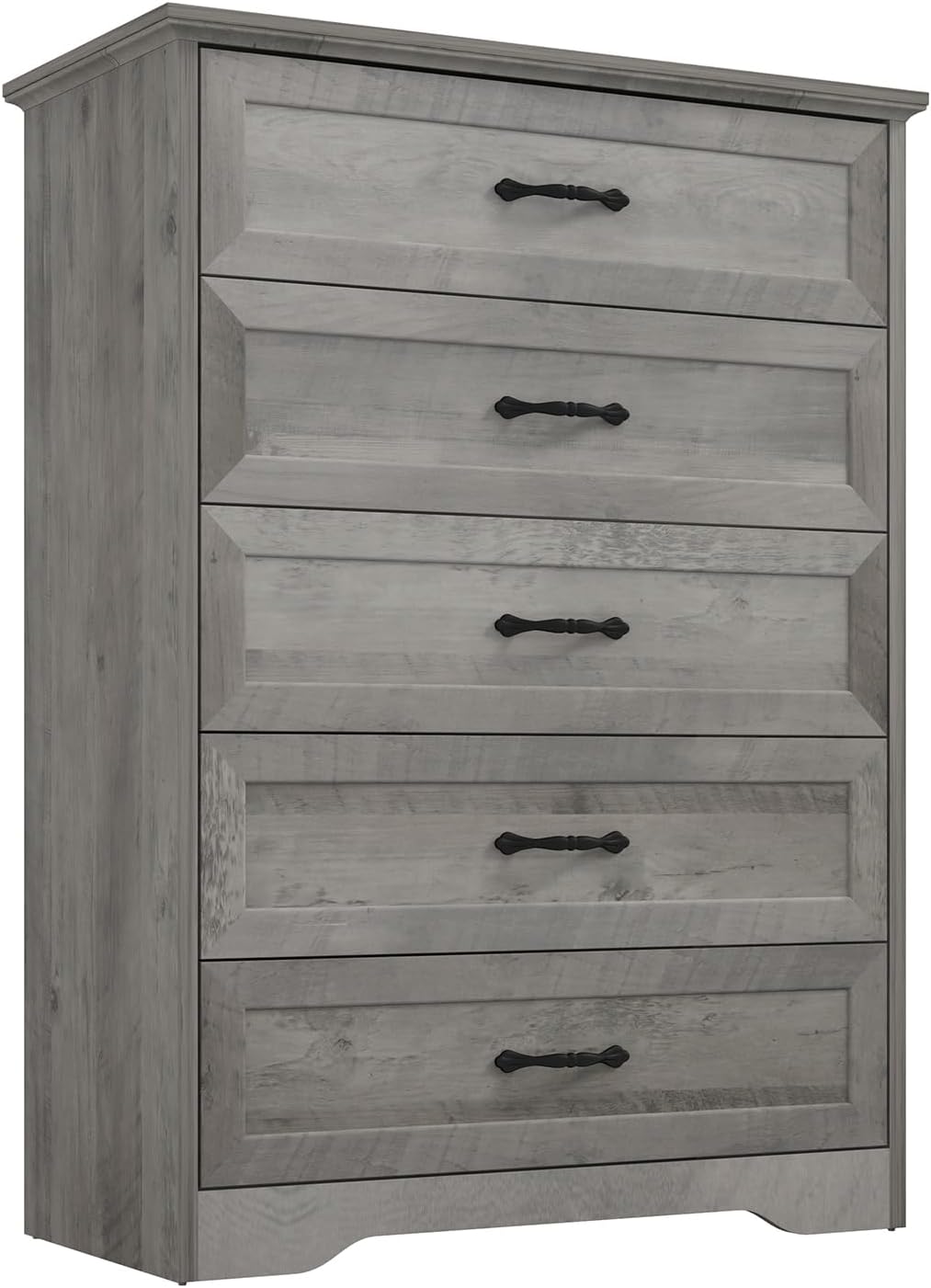 GAOMON 5-Drawer Dressers, Gray, 31.5" W x 15.7" D x 44" H, Tall Wood ...