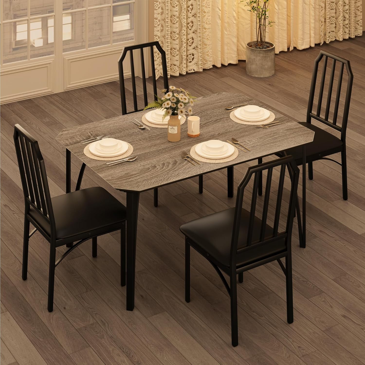 GAOMON 5-Piece Dining Table Set for 4, Small Kitchen Table with ...