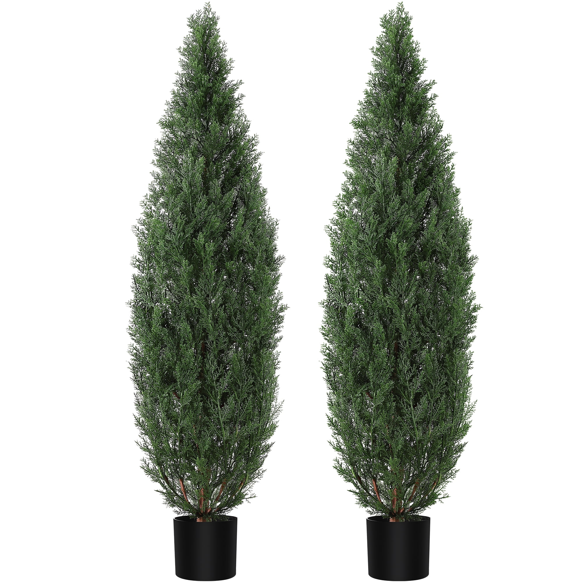 GAOMON 5ft Artificial Cedar Topiary Tree Set - Indoor & Outdoor Decor ...