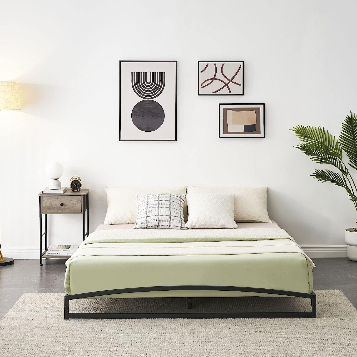 GAOMON 6-Inch High Metal Platform King Size Bed Frame – Sturdy Steel ...