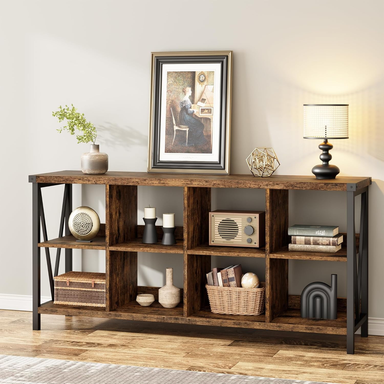 GAOMON 8 Cube Storage Organizer Bookcases, 3 Tier Metal Horizontal ...