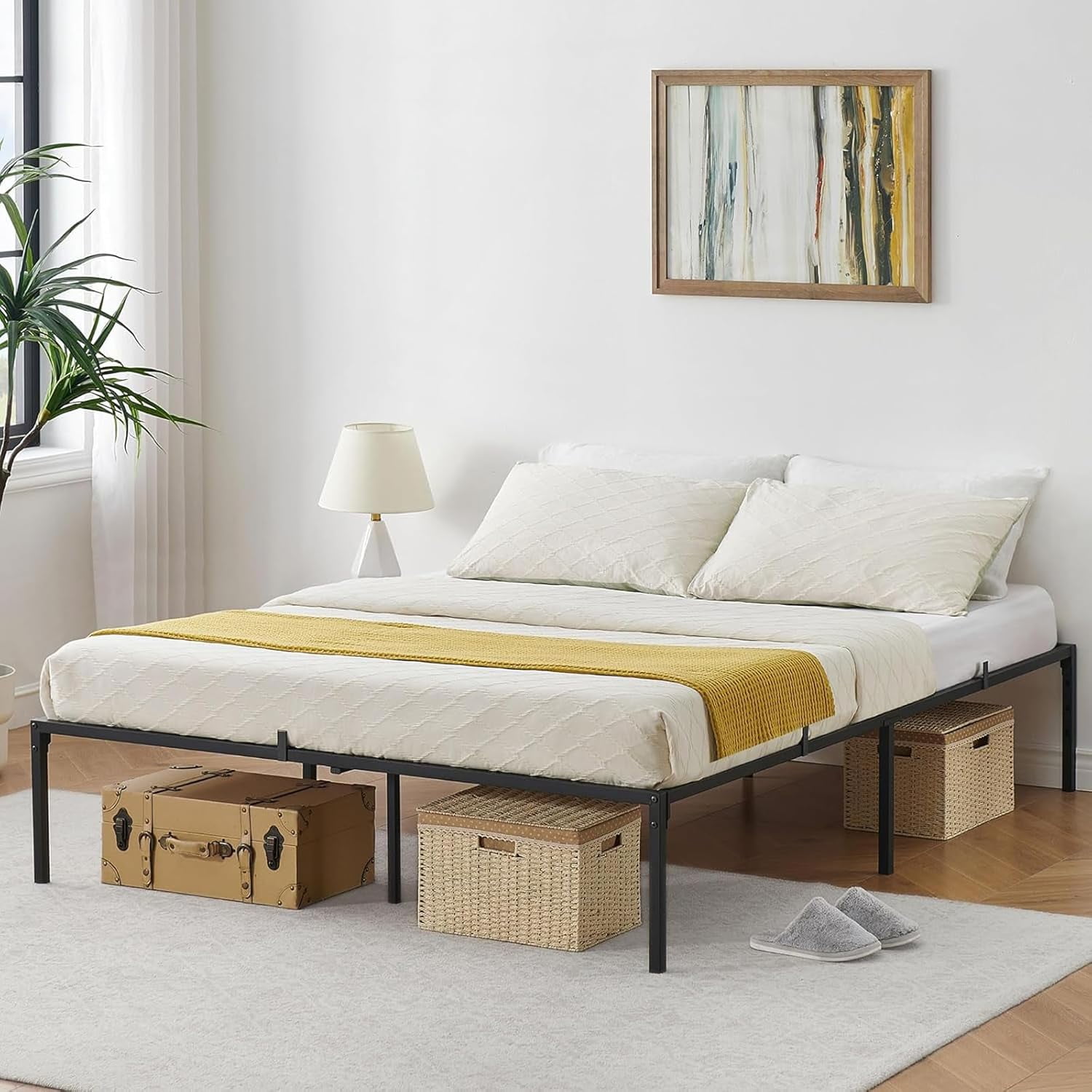 GAOMON Bed Frame, Metal Bed Frame, Heavy Duty Metal Platform Bed Frame ...