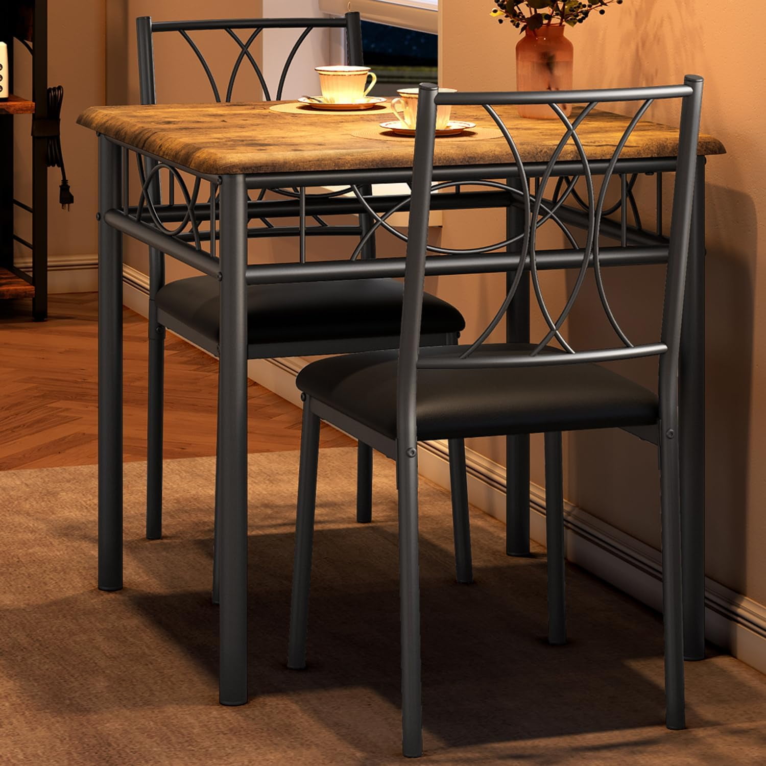 GAOMON Dining Table Set for 2, Kitchen Table and Chairs for 2, Dining ...