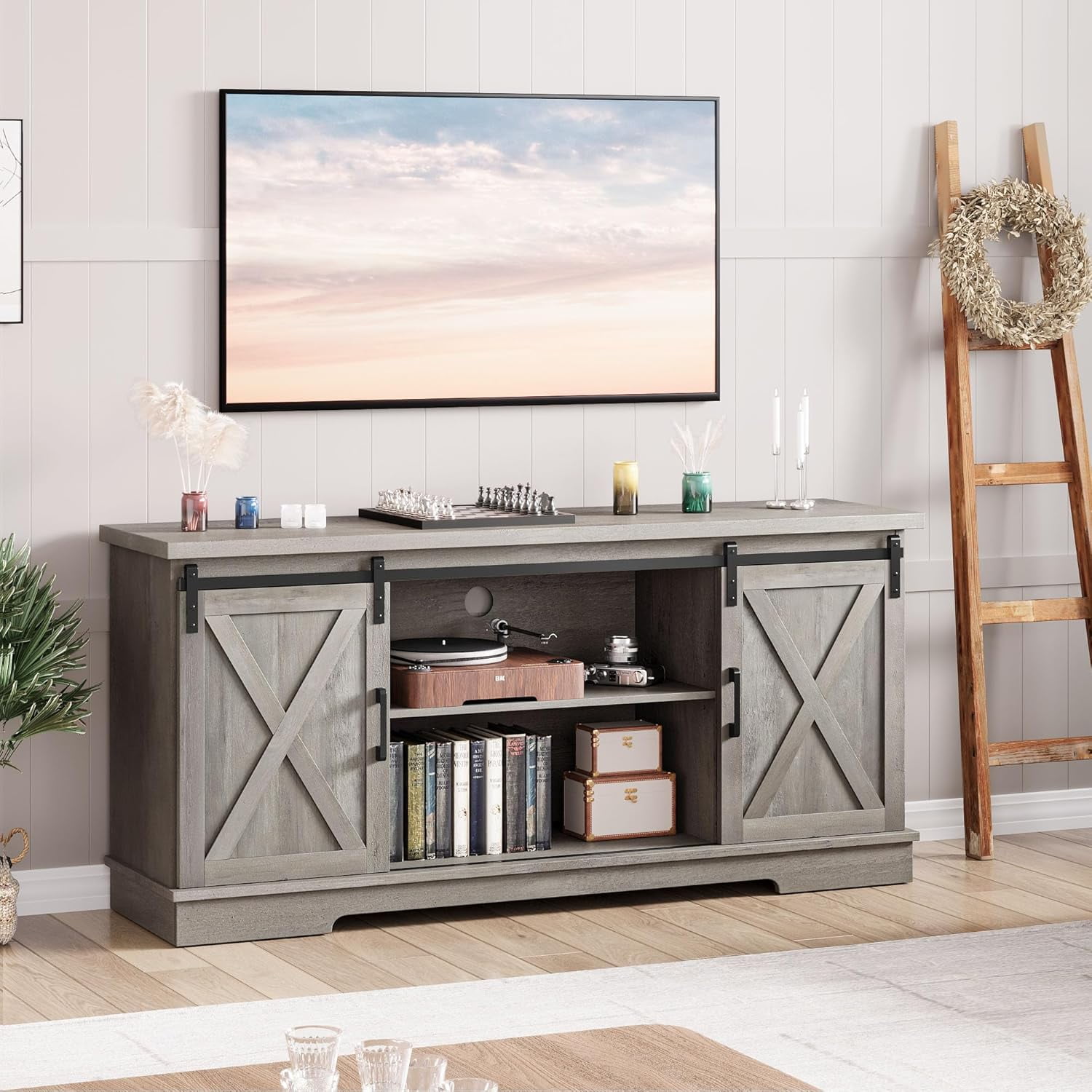 GAOMON Farmhouse TV Stand for 65 Inch TVs, Entertainment Center with ...