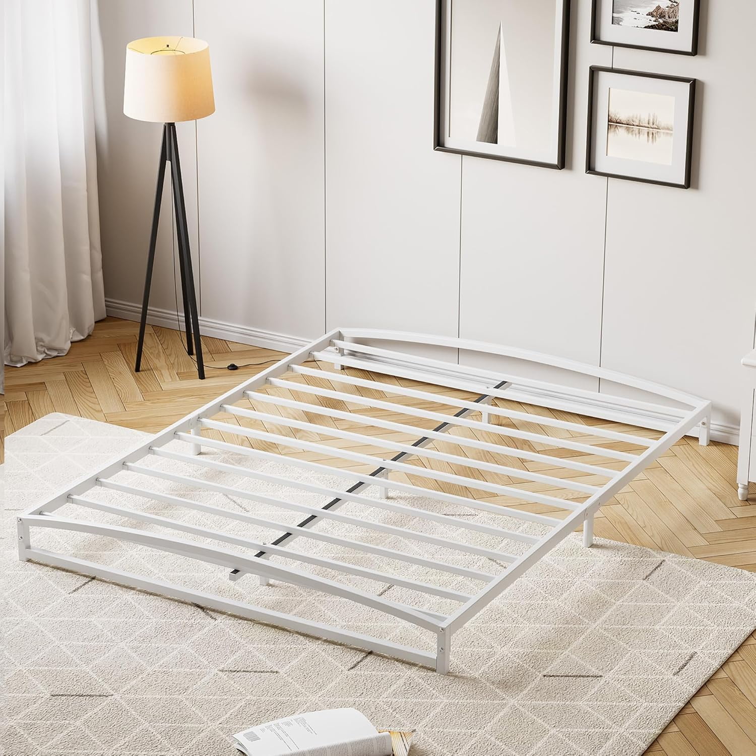 GAOMON Low Bed Frame Queen Size, 6 Inch Heavy Duty Metal Platform Queen ...