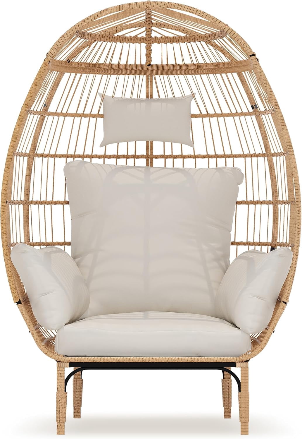 GAOMON Oversized Wicker Egg Chair Outdoor Indoor Rattan Patio Egg ...