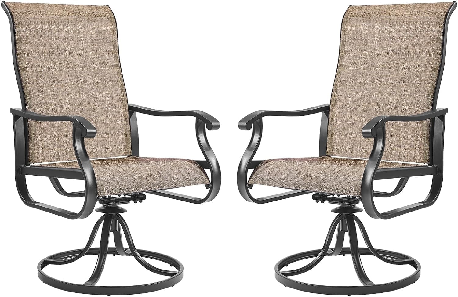 GAOMON Patio Swivel Chairs, Outdoor Swivel Rocker Dining Chairs with ...