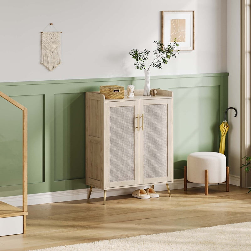 GAOMON Rattan Five-layer Cabinet, 41-inch Modern Wooden Cabinet ...