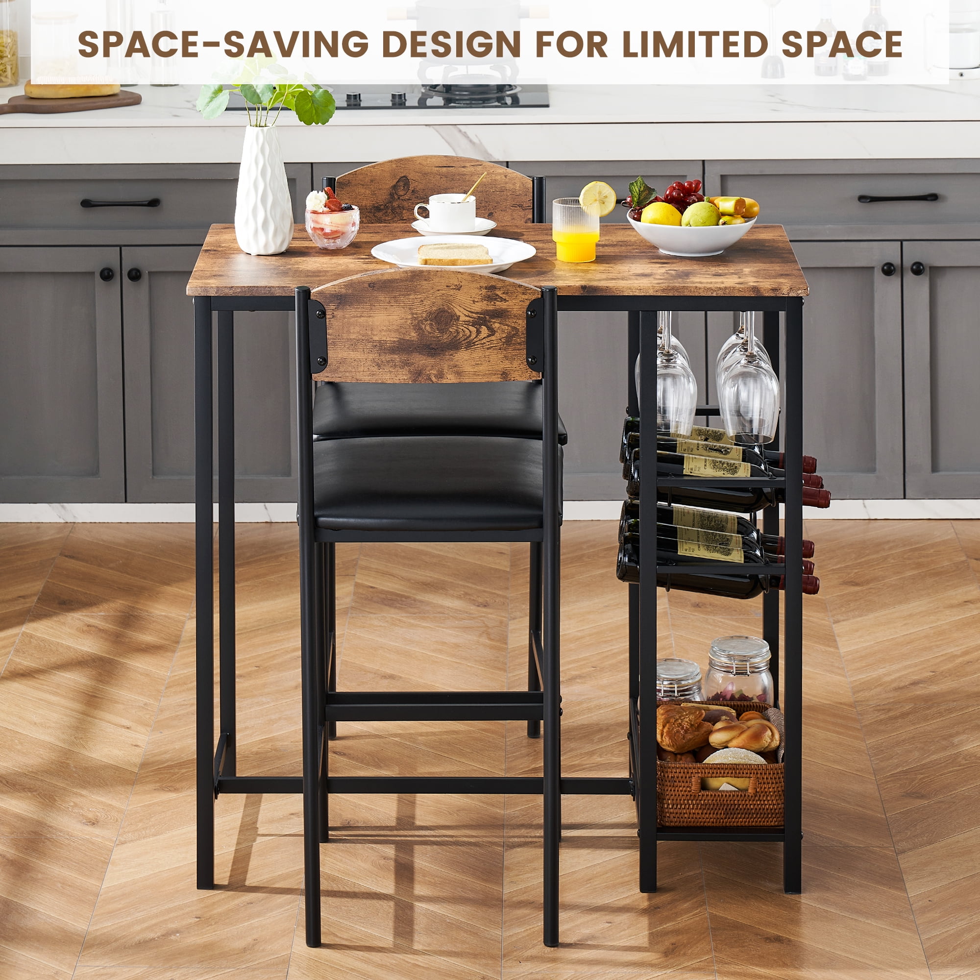 GAOMON Retro Color Bar Table and Chairs Set - Stylish Dining Solution ...