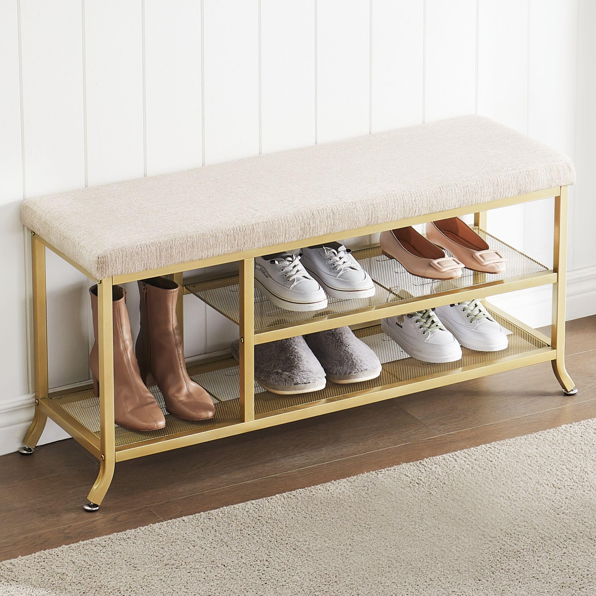 GAOMON Shoe Storage Bench for Entryway, Storage Organizer with Cushion ...