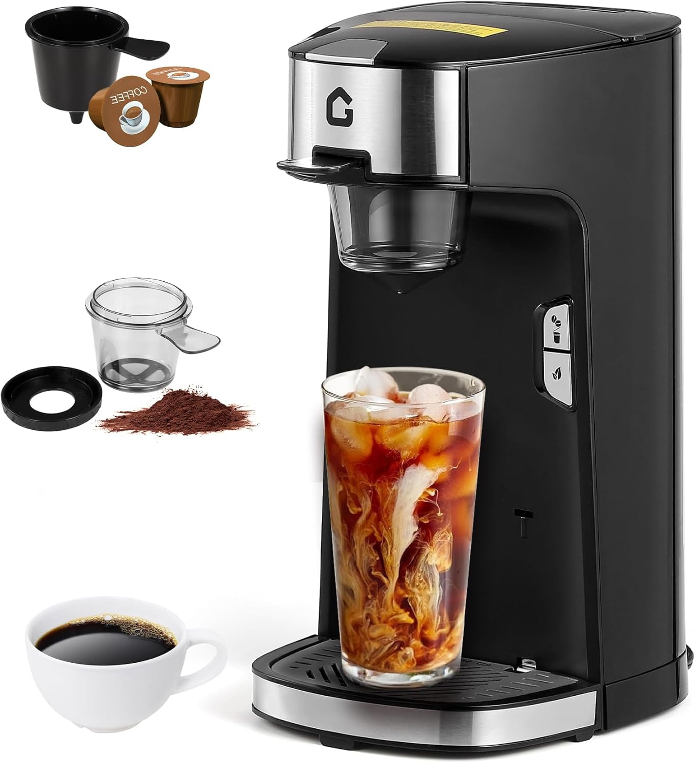 GAOMON Single Serve Coffee Maker - One-Button Fast Brew for Capsule ...
