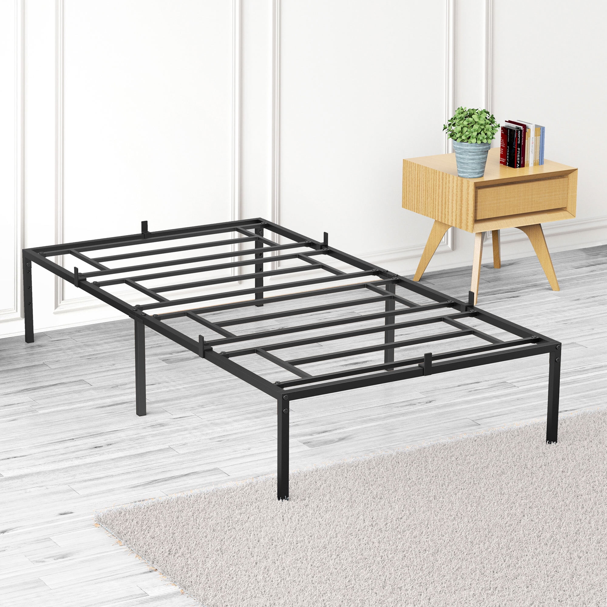GAOMON Twin Bed Frames No Box Spring Needed, 14 Inch Black Metal Twin ...