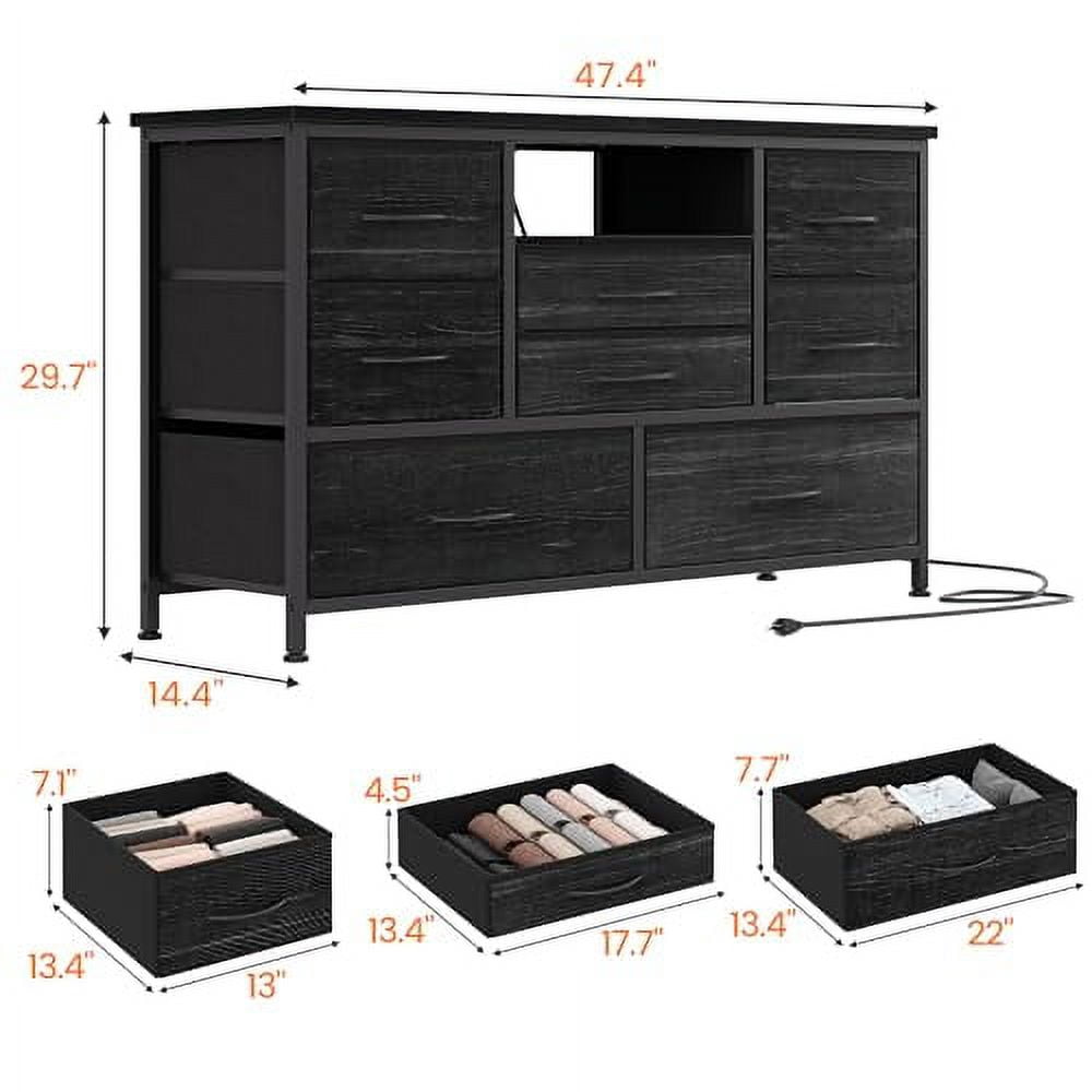 GAOMON Wide Dresser with 8 Large Drawers for 55" Long TV Stand, Fabric ...