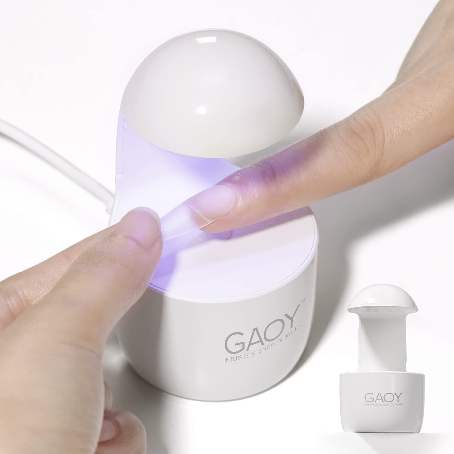 GAOY Mini UV Light for Gel Nails, Small Nail Cure Light, Eggshell LED Nail Lamp, USB Nail Dryer ...