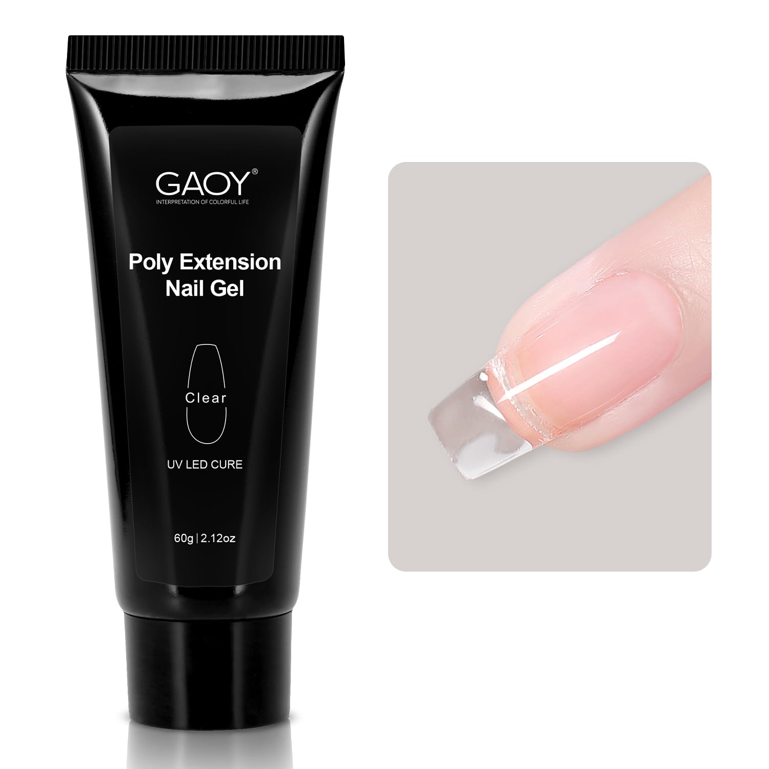 GAOY Poly Gel, 60g Nail Extension Gel, Clear Builder Enhancement for ...