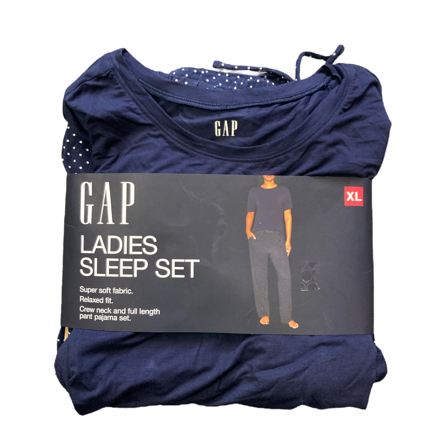 GAP Ladies Super Soft Crew Neck Short Sleeve & Pant Sleep Set (Midnight ...