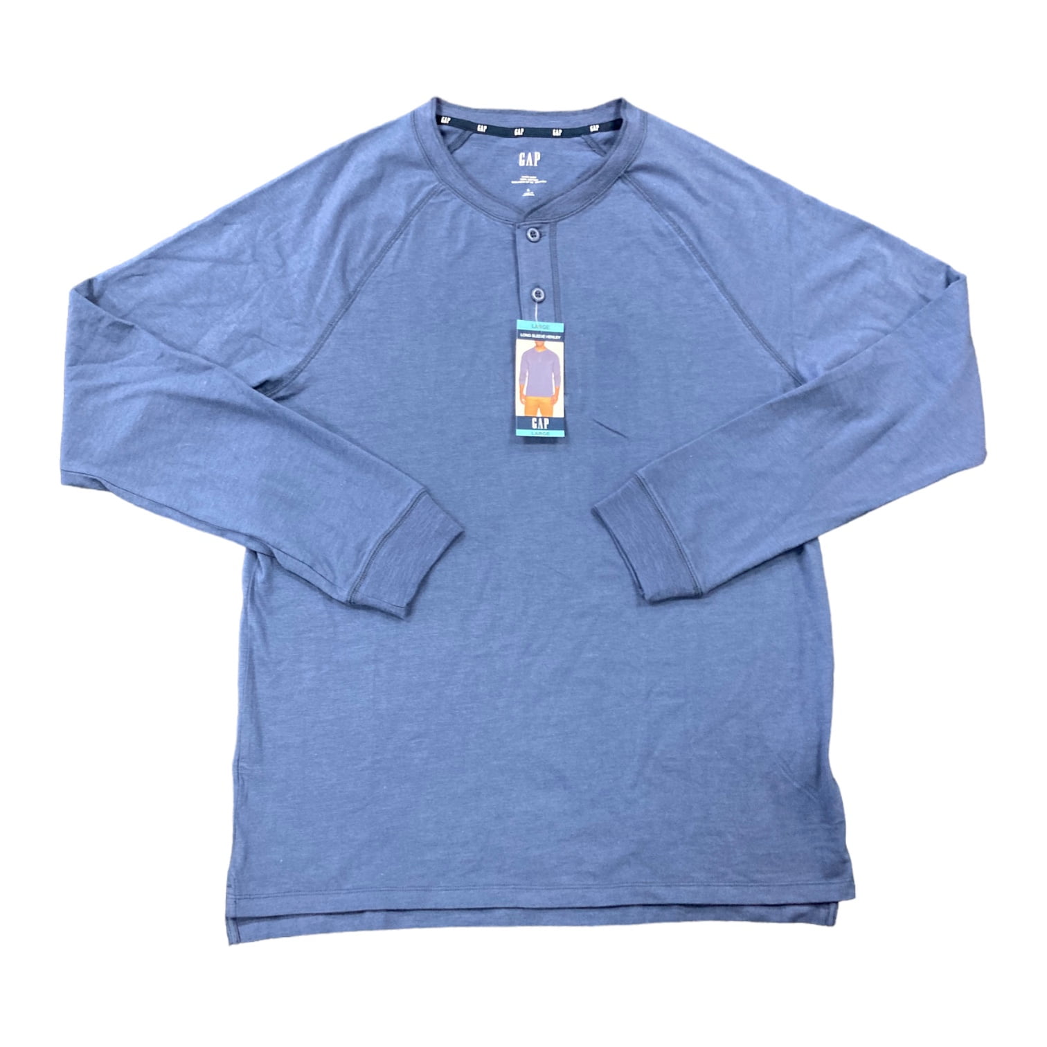 GAP Men's Long Sleeve Relaxed Fit Henley T-Shirt - Walmart.com