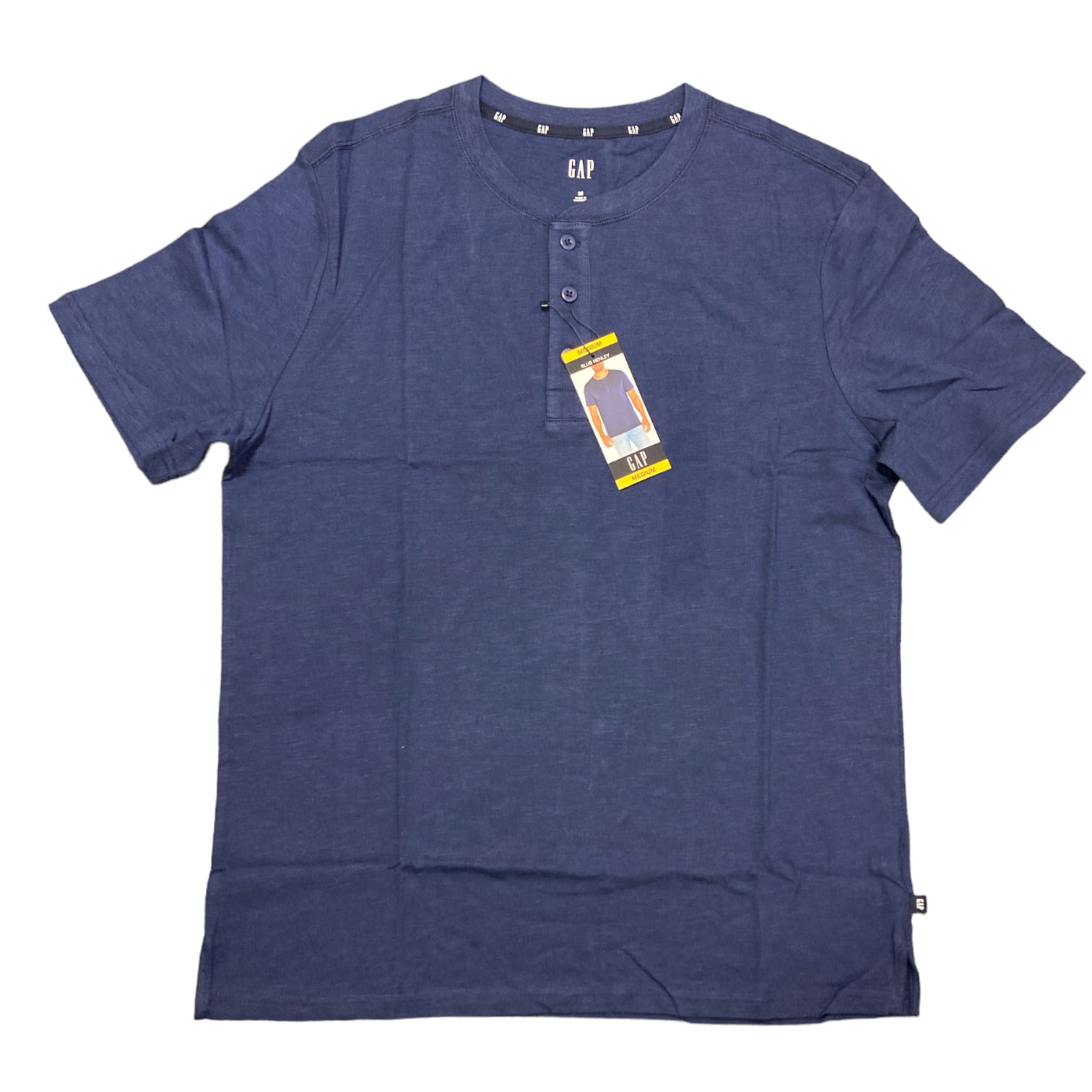 GAP Men's Soft Short Sleeve Half Button Collar Slub Henley (Medieval Blue, XL) - Walmart.com