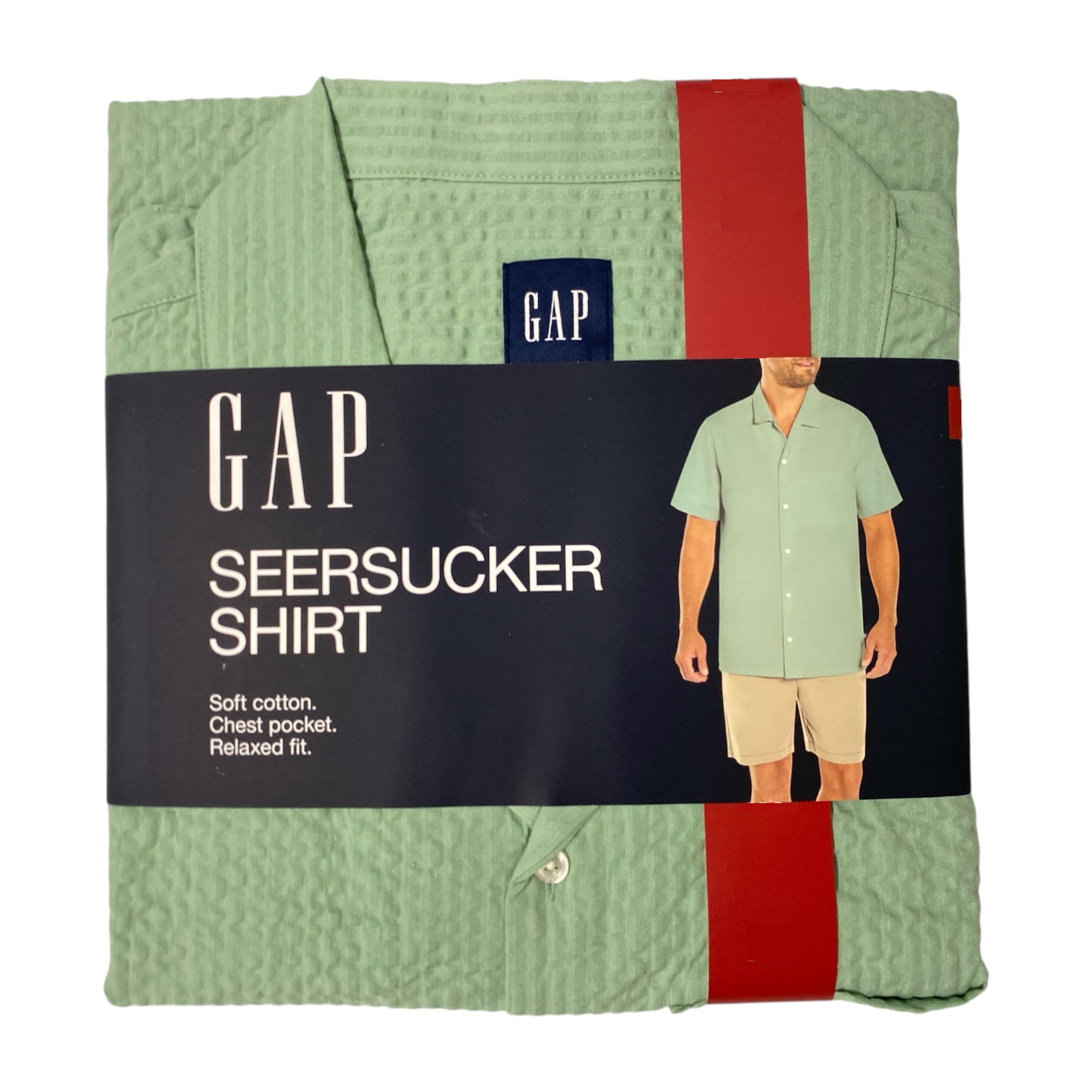 GAP Men's Soft Short Sleeve Relaxed Fit Seersucker Button Up Shirt ...