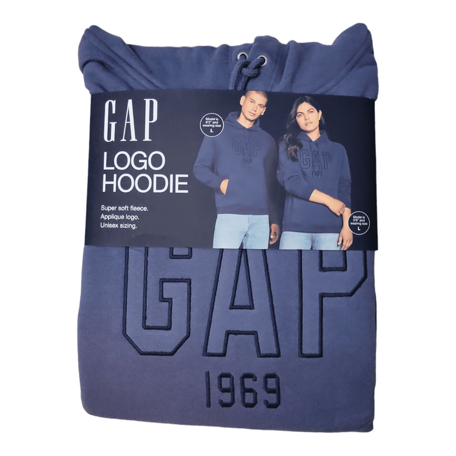 GAP Unisex Super Soft Long Sleeve 1969 Logo Pullover Fleece Hoodie (Indigo, S) - Walmart.com