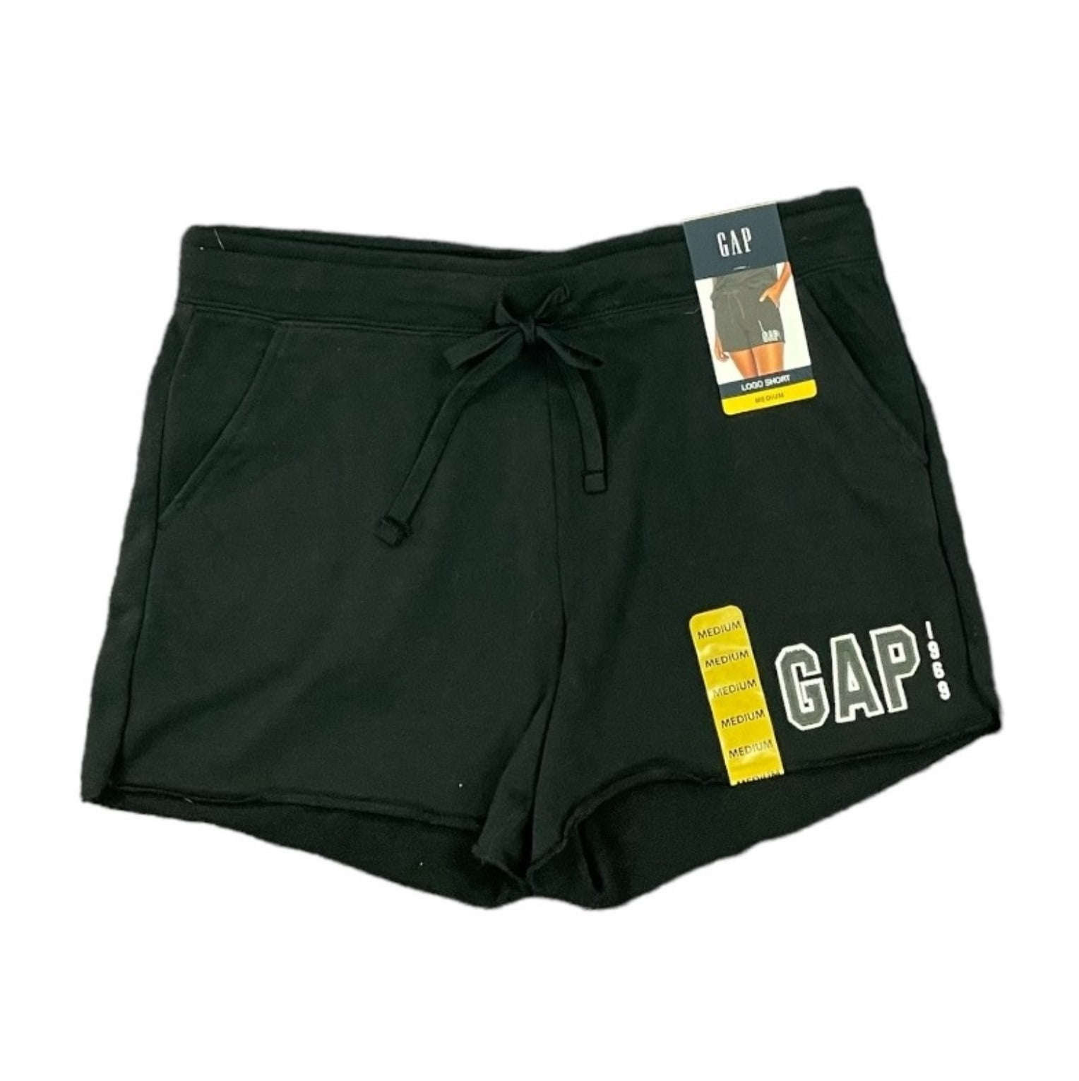 GAP Women's Soft Pull On Drawstring Logo 4" Inseam Short (True Black ...