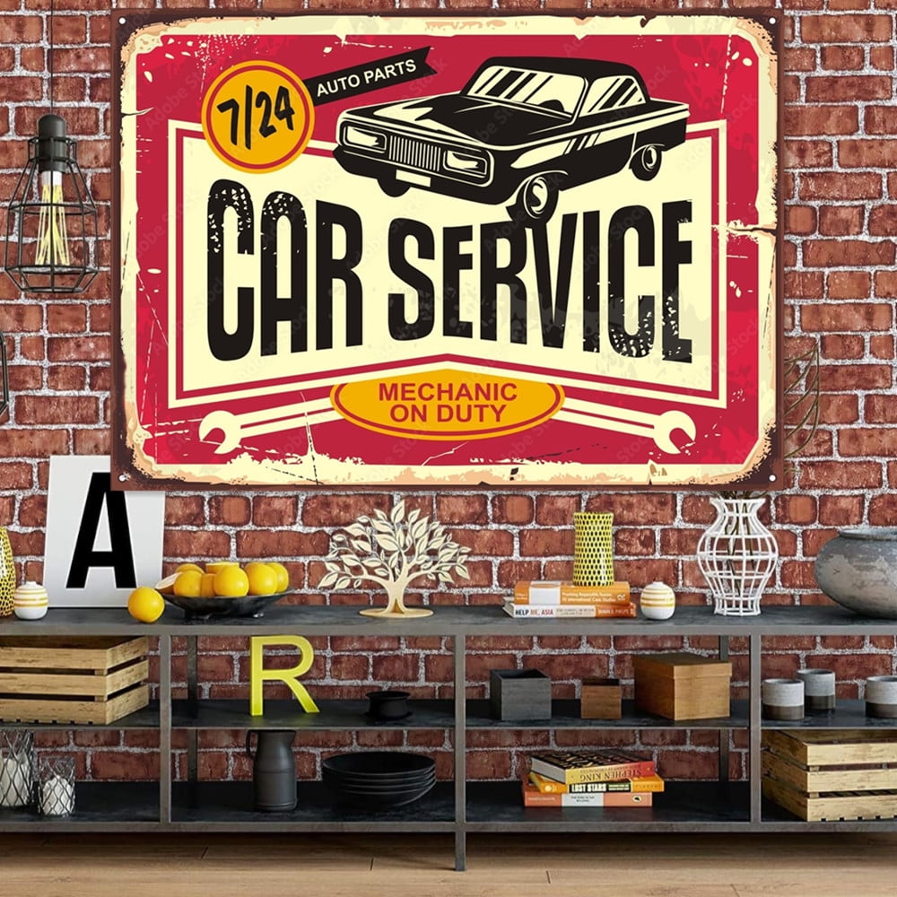 GARAGE FULL SERVICE & REPAIR Art Posters and Prints Tapestry - AUTO ...