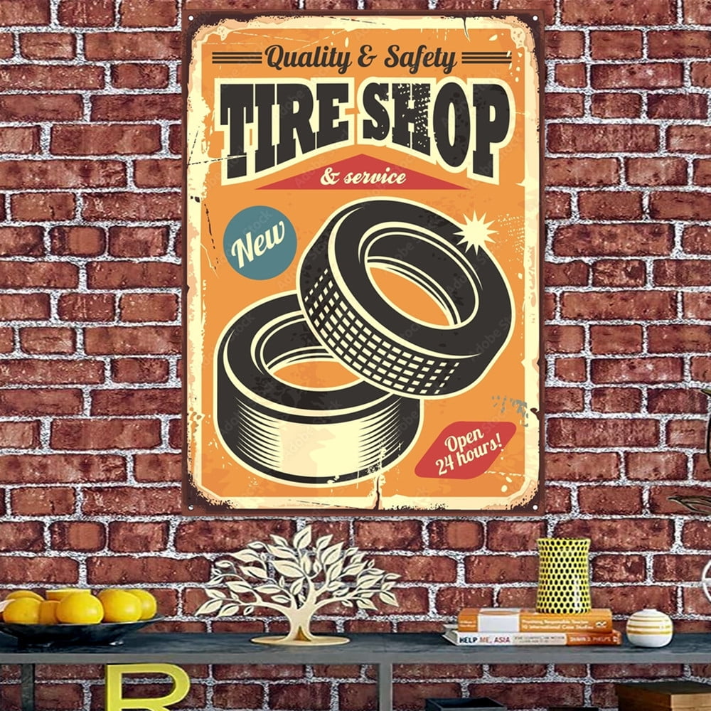 GARAGE FULL SERVICE & REPAIR Poster - AUTO PARTS Wall Art Decorative ...
