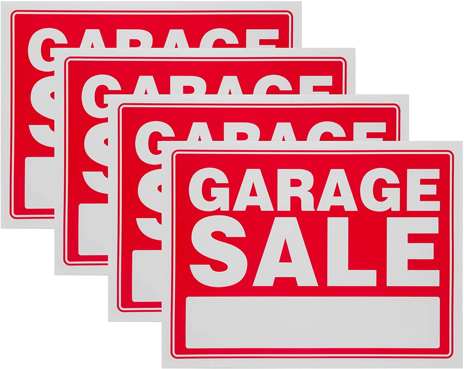 GARAGE SALE Sign Red Yard Sales Street Signs by Ram-Pro - 9 x 12 inch ...