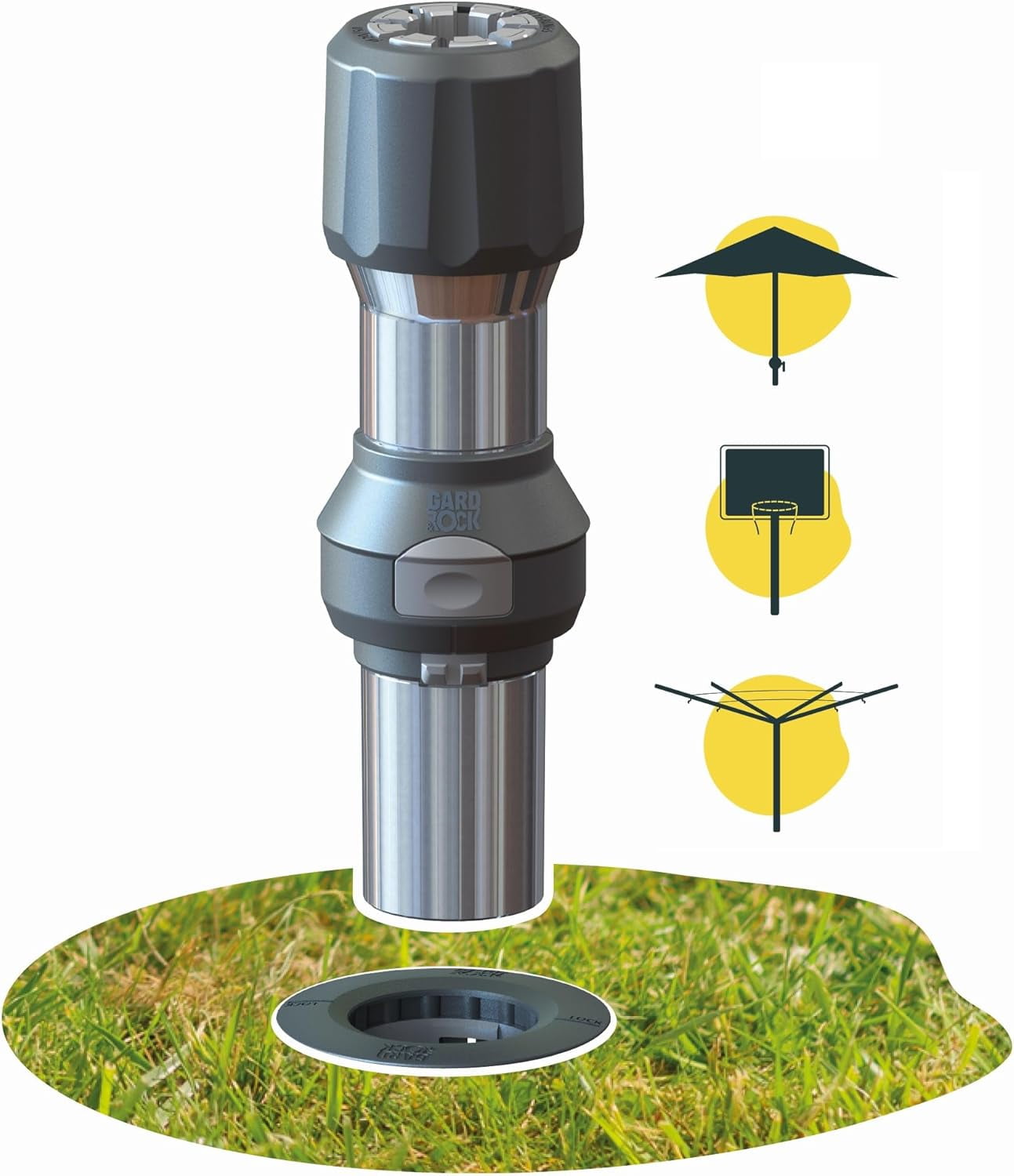 GARD & ROCK Aluminum Stand for Center Pole Umbrella - Suitable for ...