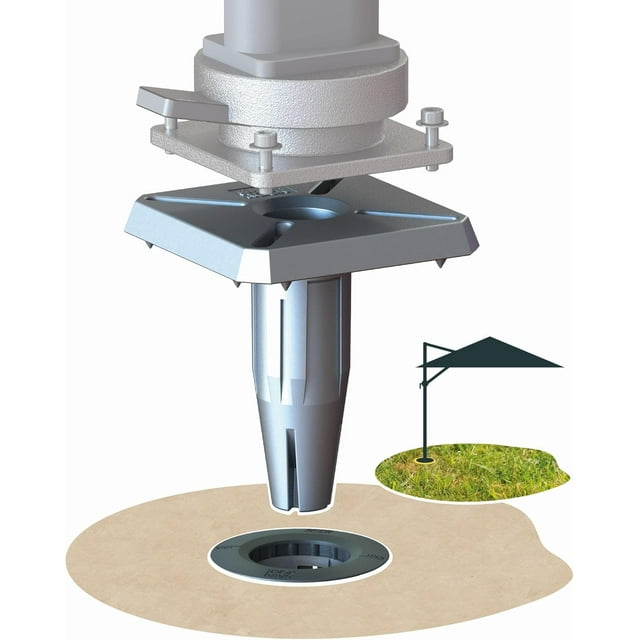 GARD & ROCK - STAND FOR OFFSET PARASOL, Removable and in Aluminum ...