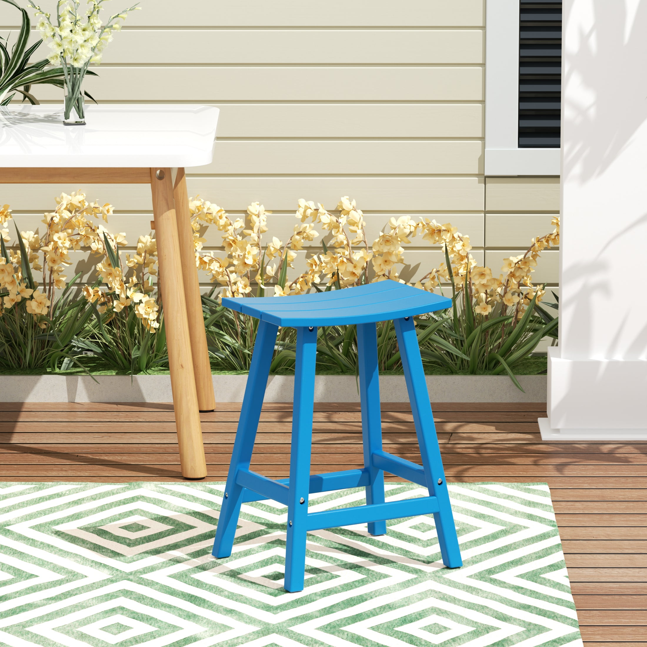 GARDEN 24" Inches Adirondack Plastic Outdoor Bar Stools for Patio ...