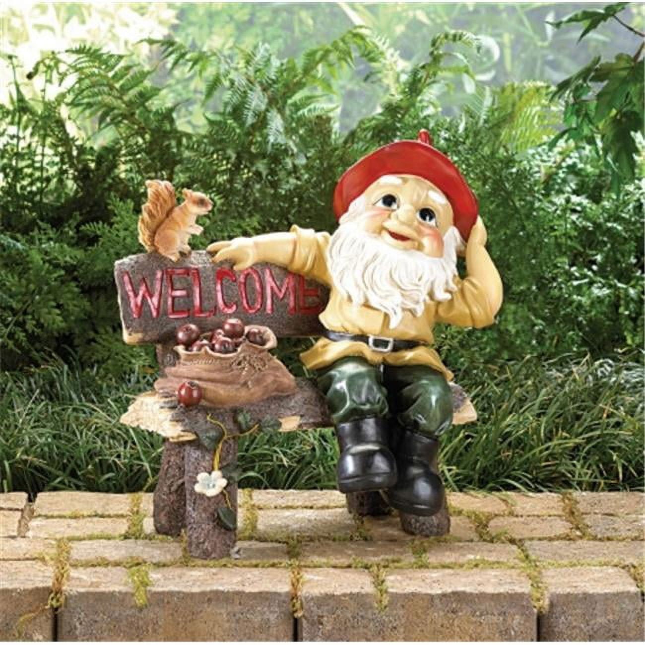 Summerfield Terrace Polyresin Garden Gnome Welcome Statue with Greeting ...