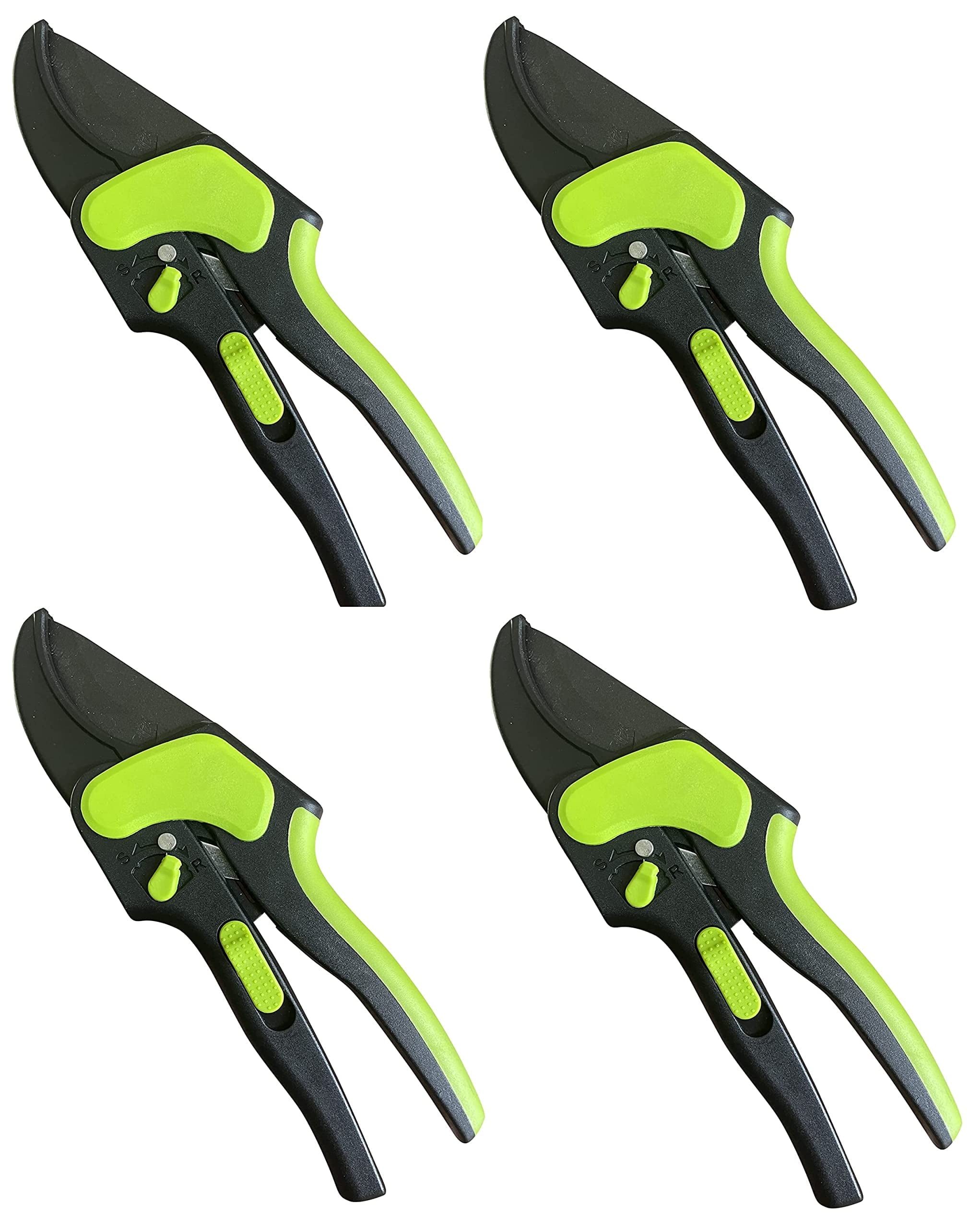 GARDEN GURU Dual Mode Ratchet Hand Pruning Shears - 2 in 1 Professional ...