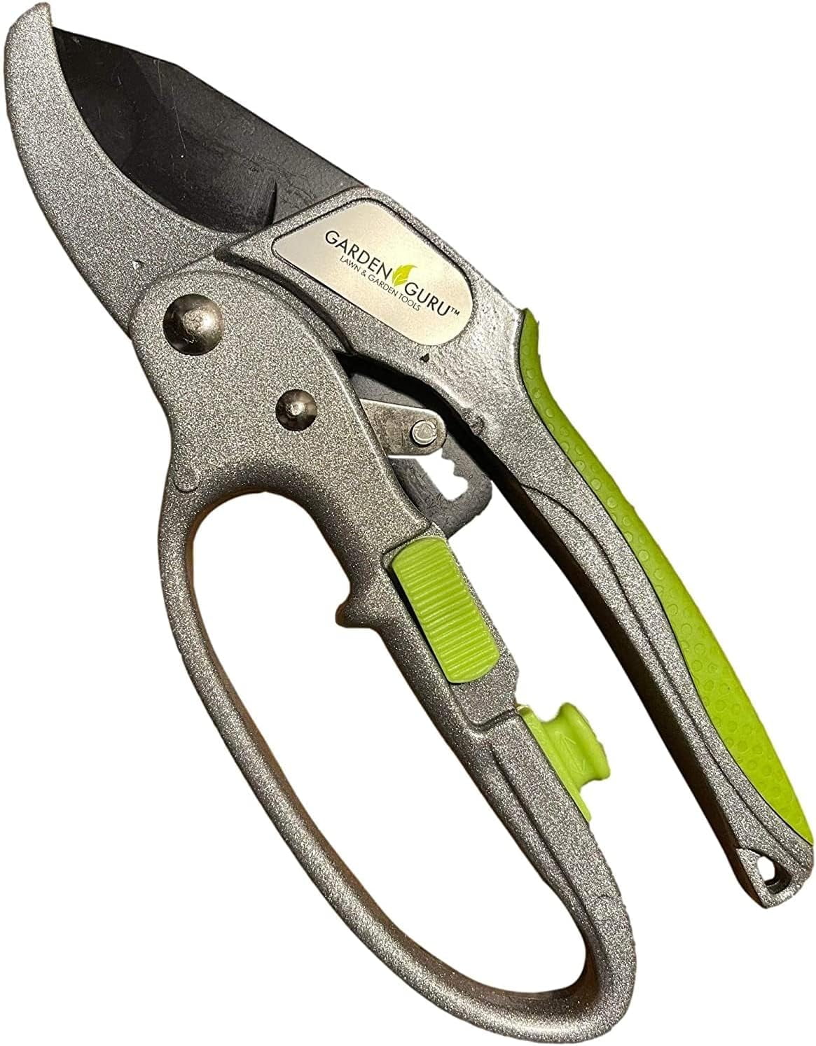 GARDEN GURU Professional Ratchet Pruning Shears Clippers – 4X Cutting Power – Ratcheting Garden ...