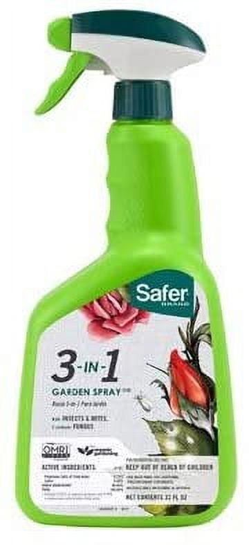 Safer Garden Spray, 3-in-1 Formula, Neem, Antifungal, Bug Control, 32oz ...