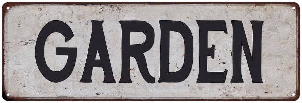 GARDEN Vintage Look Rustic Metal 8x24 Sign City State 108240041032 ...
