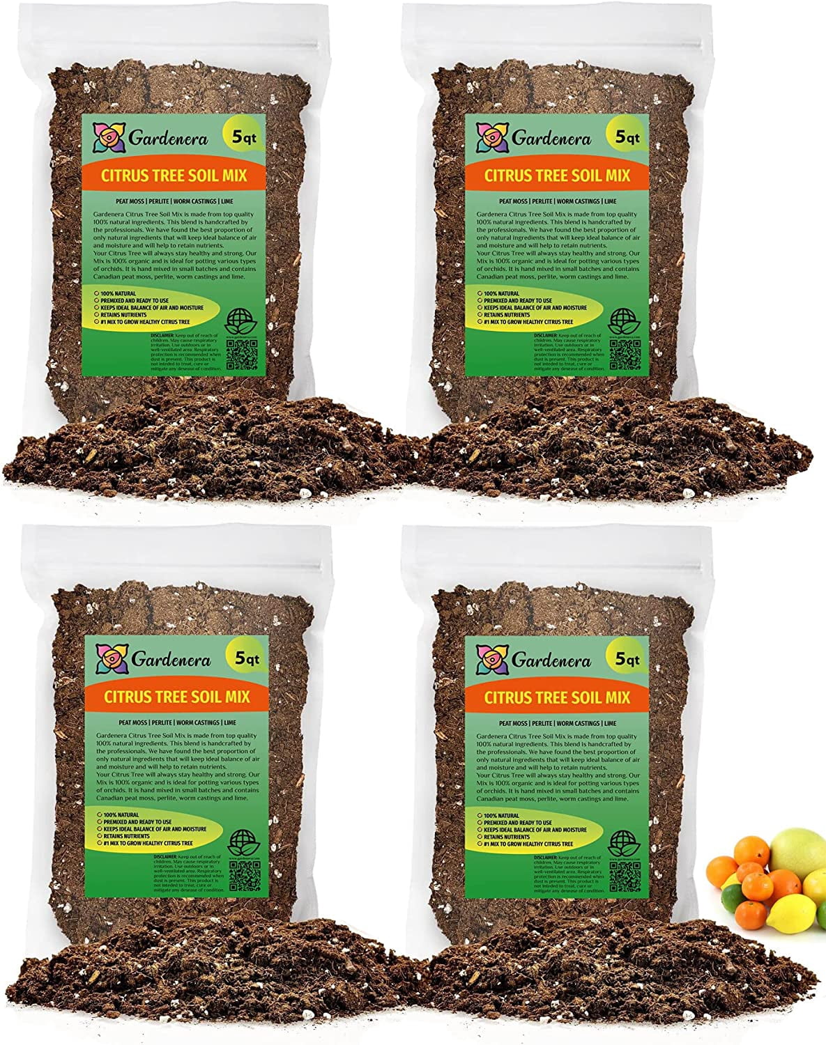 GARDENERA Citrus Tree Potting Soil Mix - 20 Quart - Special Blend for ...
