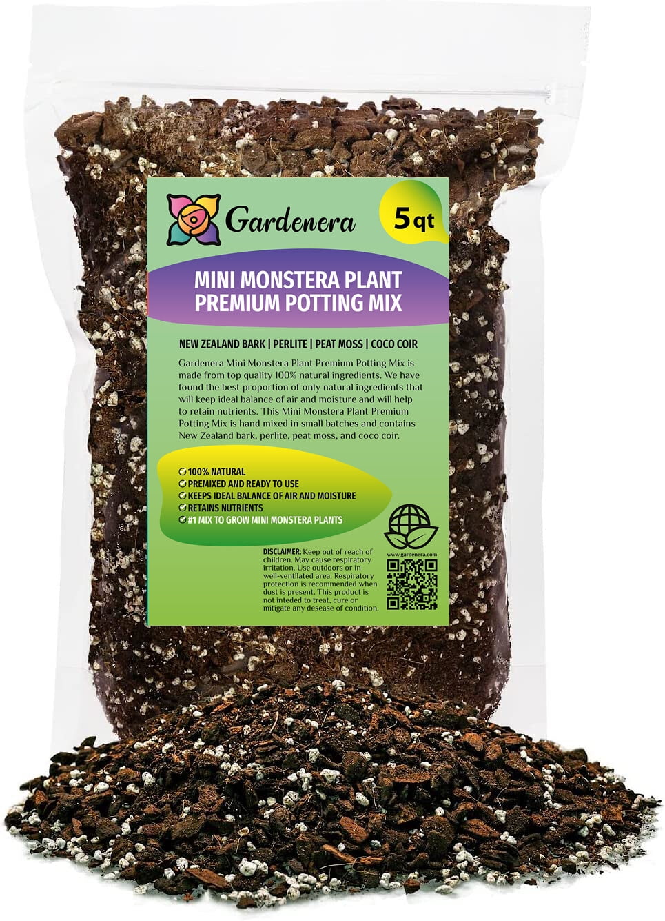 GARDENERA Ready Use Mini Monstera Indoor Potting Mix - Root Growth ...
