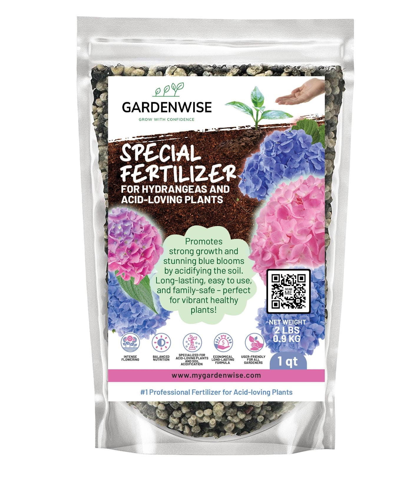 GARDENWISE Slow Release Hydrangea JKF25 Fertilizer with Iron & Sulfur ...