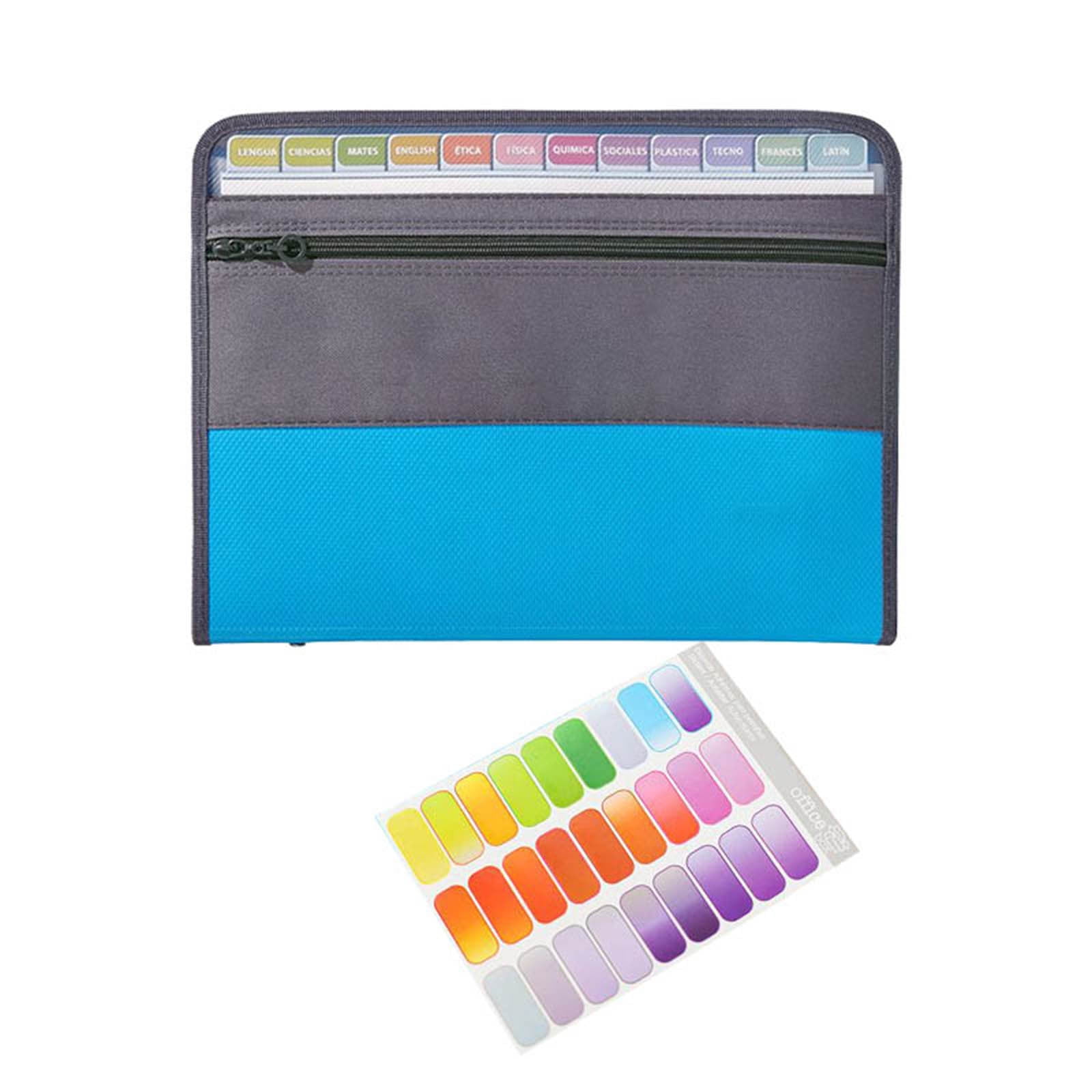 GARENAS 13 Pocket Expanding File Folder with Sticky Labels - Walmart.com GARENAS 13 Pocket Expanding File Folder with Sticky Labels - Walmart.com